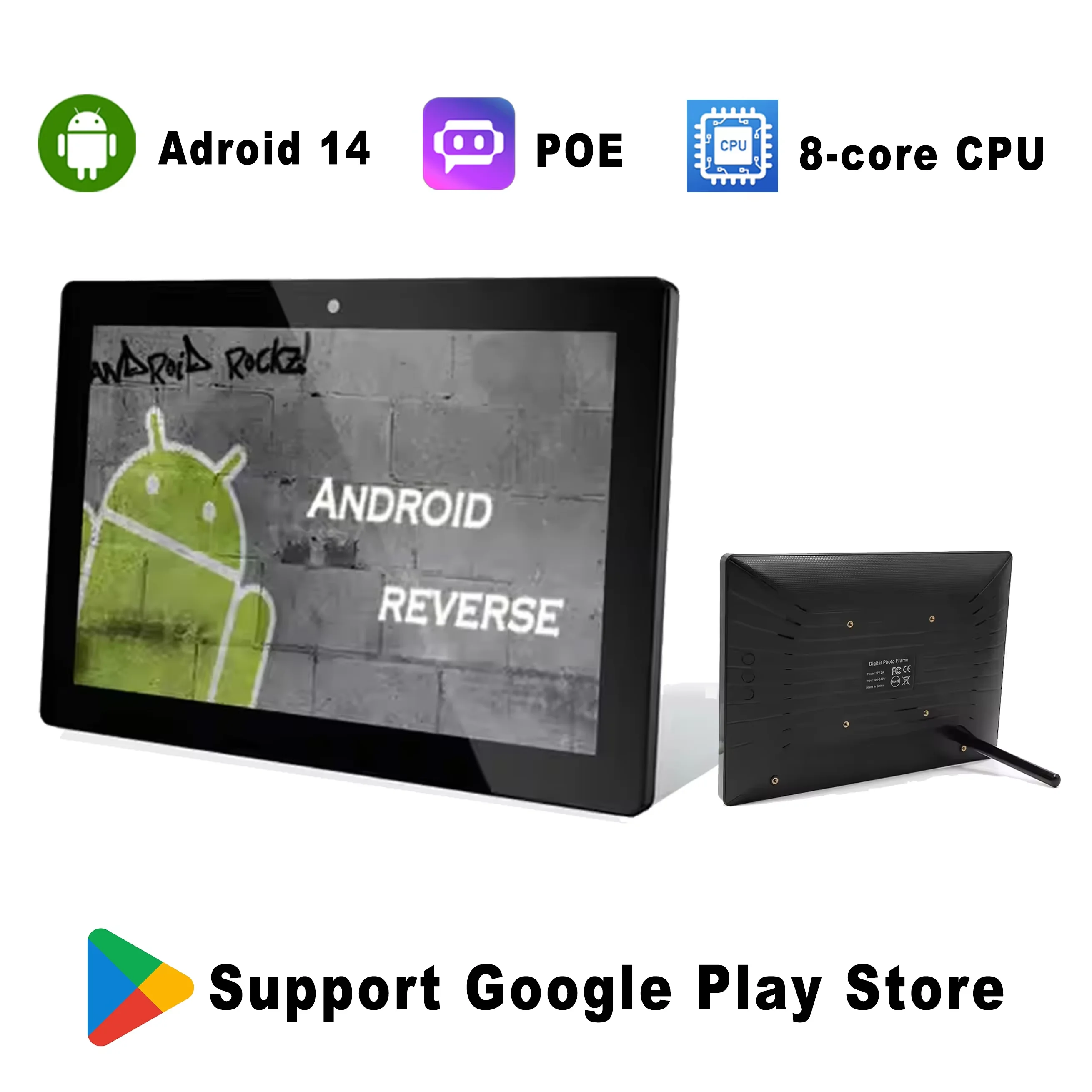 Desktop & Wall Mount 10 Inch Android Industrial Tablet (NO Battery ...