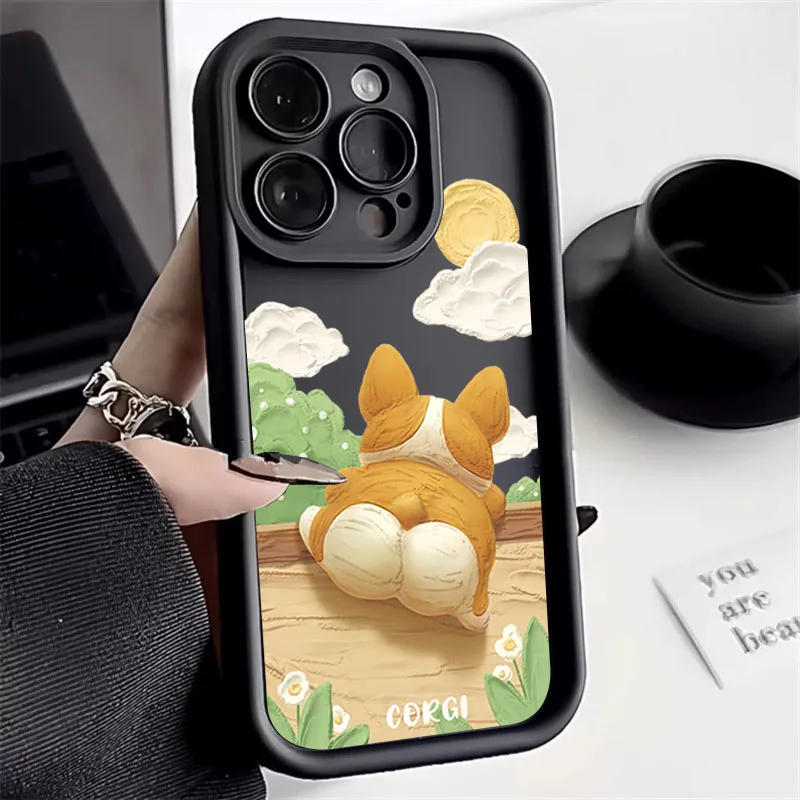 Cute-Cartoon-Corgi-Dog-Silicone-Phone-Case-For-iPhone-14-Pro-Max-Cases ...