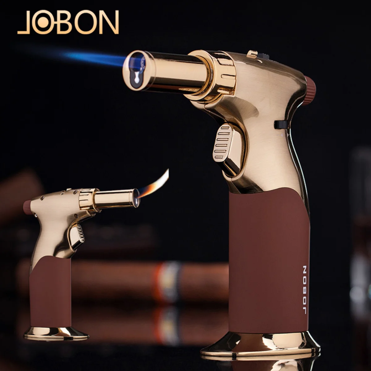 JOBON-Metal-Creative-Double-Fires-Gas-Torch-Lighter-Jet-Flame-Switching ...