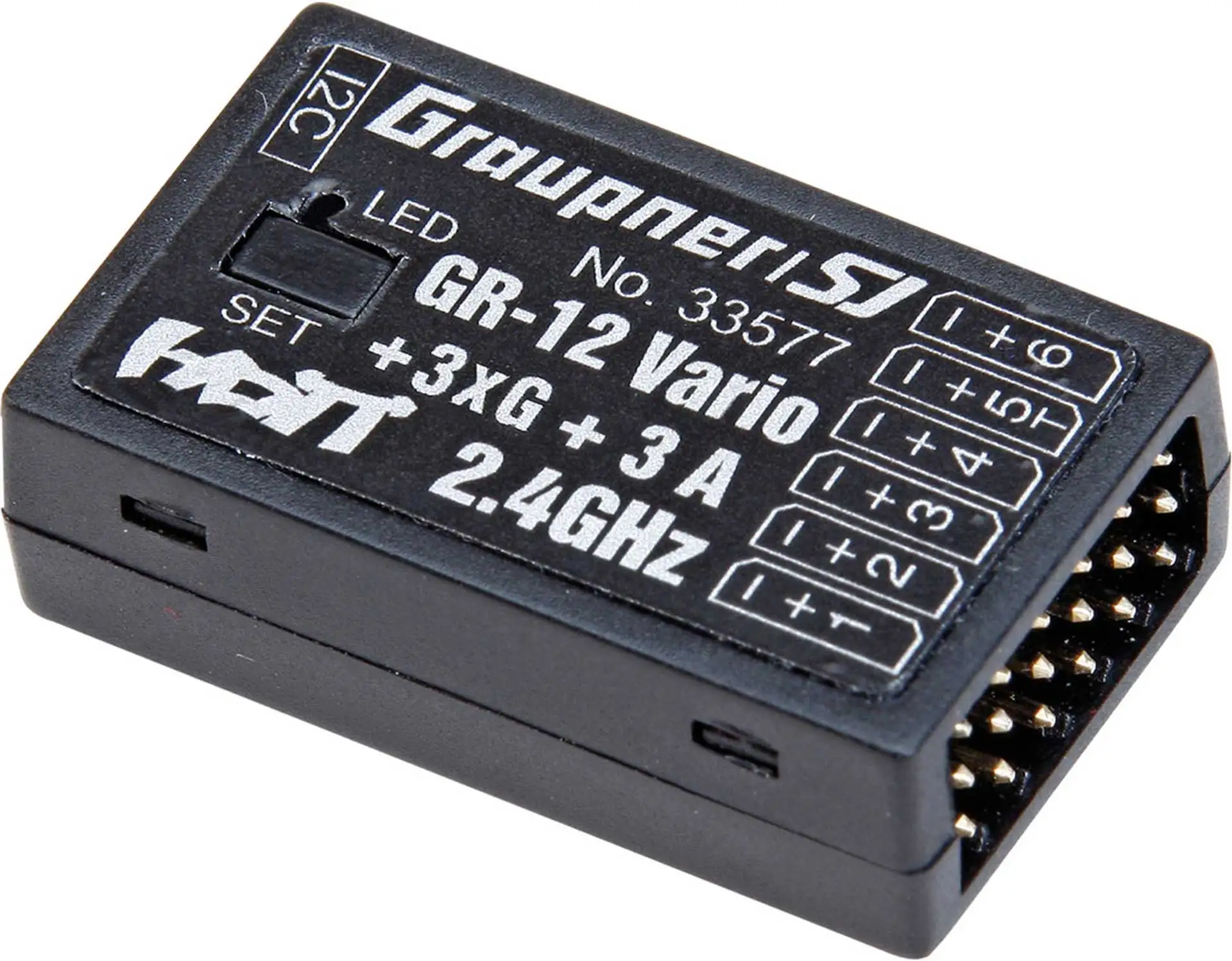 Gru33576 Graupner Gr-12+3xg 6 Channel 2.4ghz 2.4g Rx Hott Gyro Receiver ...