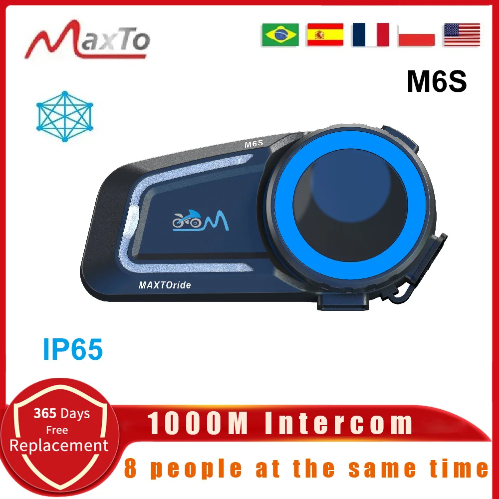 Maxto-M6s-Motorcycle-Bluetooth-5-0-Helmet-Headset-Uses-Mesh-Technology-Multiple-Intercom-Modes ...