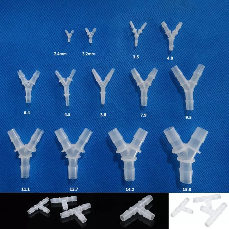 Plastic Barbed Y Piece Connector Pipe Hose Ø2.4/3.2/3.5/3.8/ 4.8/6.4/7 ...