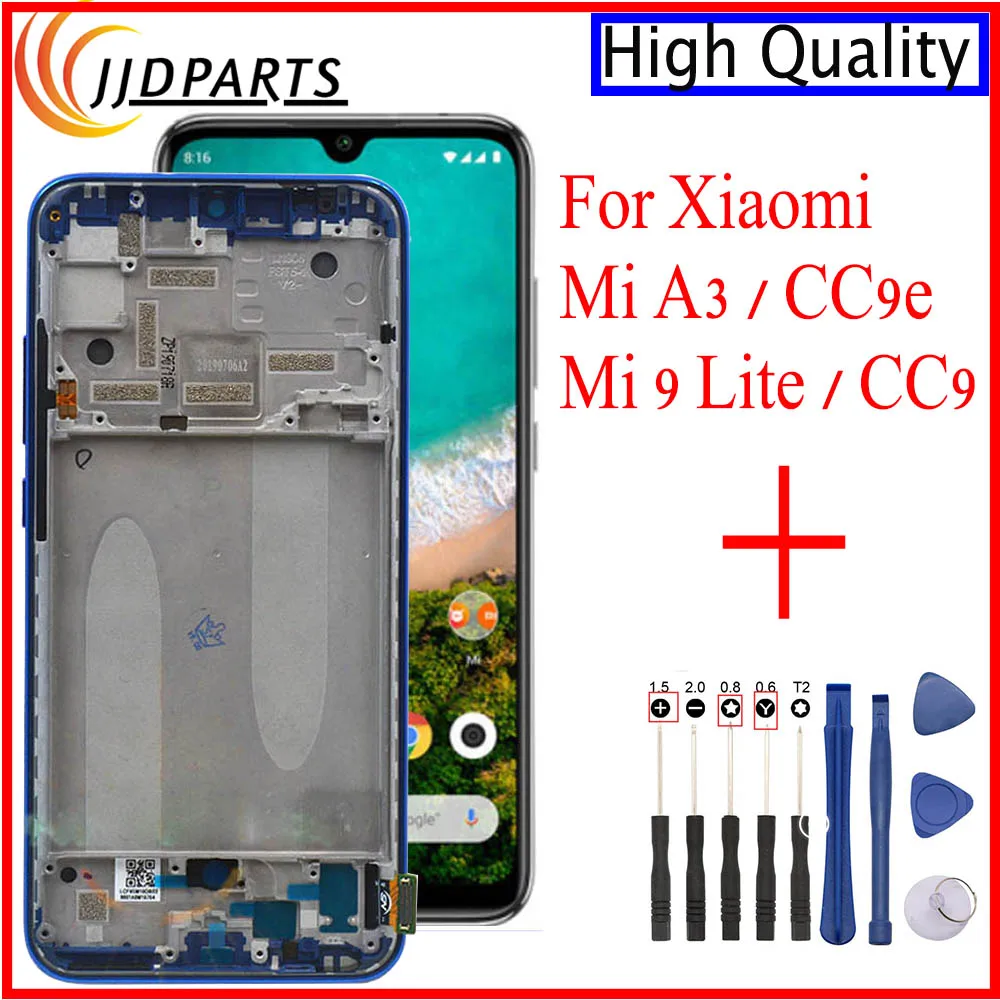 Pantalla táctil LCD AMOLED para Xiaomi Mi A3, con marco, para MI 9 Lite, CC9, CC9E|Pantallas LCD ...
