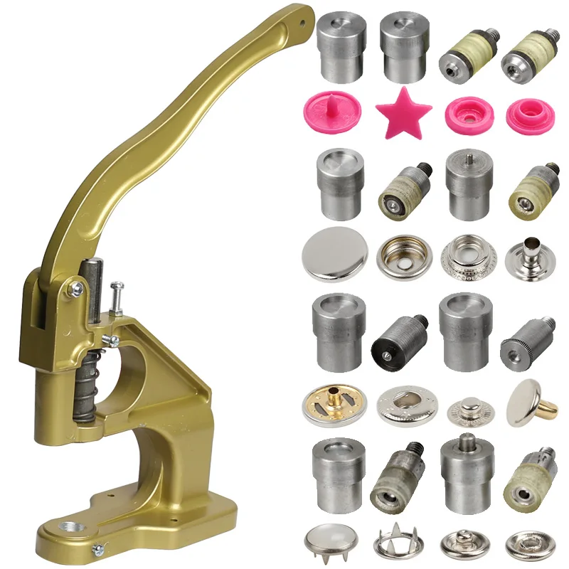 Hand-Punch-Press-Machine-Metal-Mold-For-Snap-Buttons-Double-Cap-Rivets ...