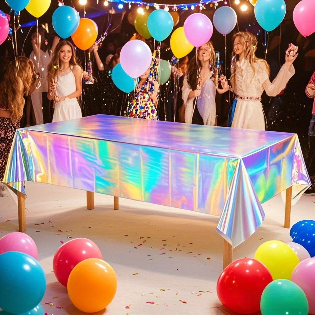 1pc Disposable Colorful Tablecloths, Party Decorations, Birthday ...