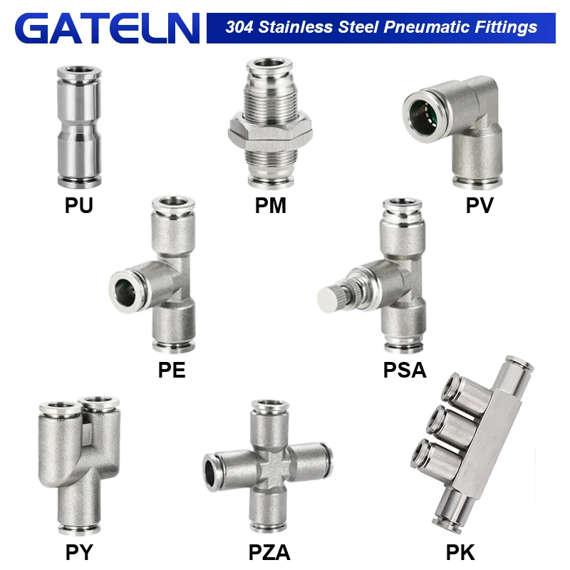 304 Stainless Steel Pneumatic Air Hose Fittings High Pressure Fitting ...