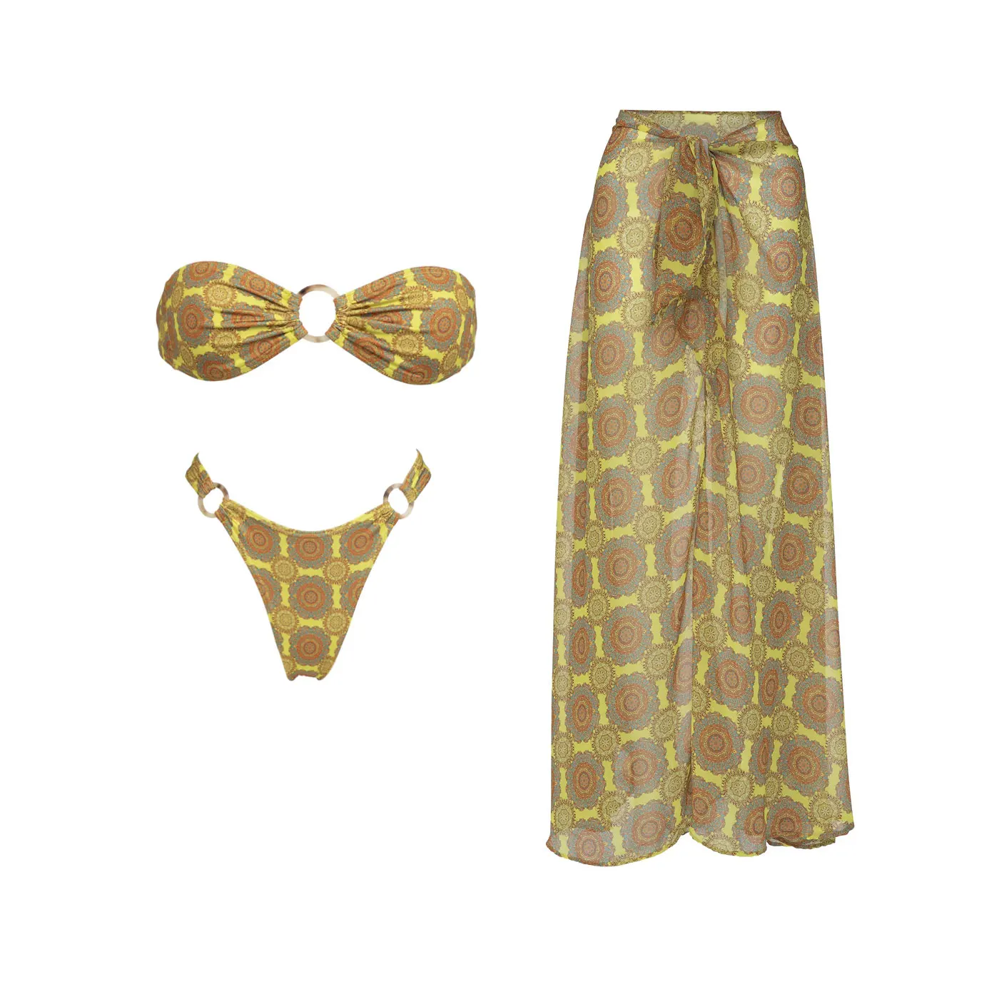 Elegant One-Piece Swimsuit with Skirt or Bikini Set – Nova Moda Hub