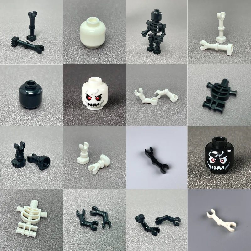 MOC Bricks DIY Skeleton Assembled Parts Body Leg Arms Head 93609 93061 ...
