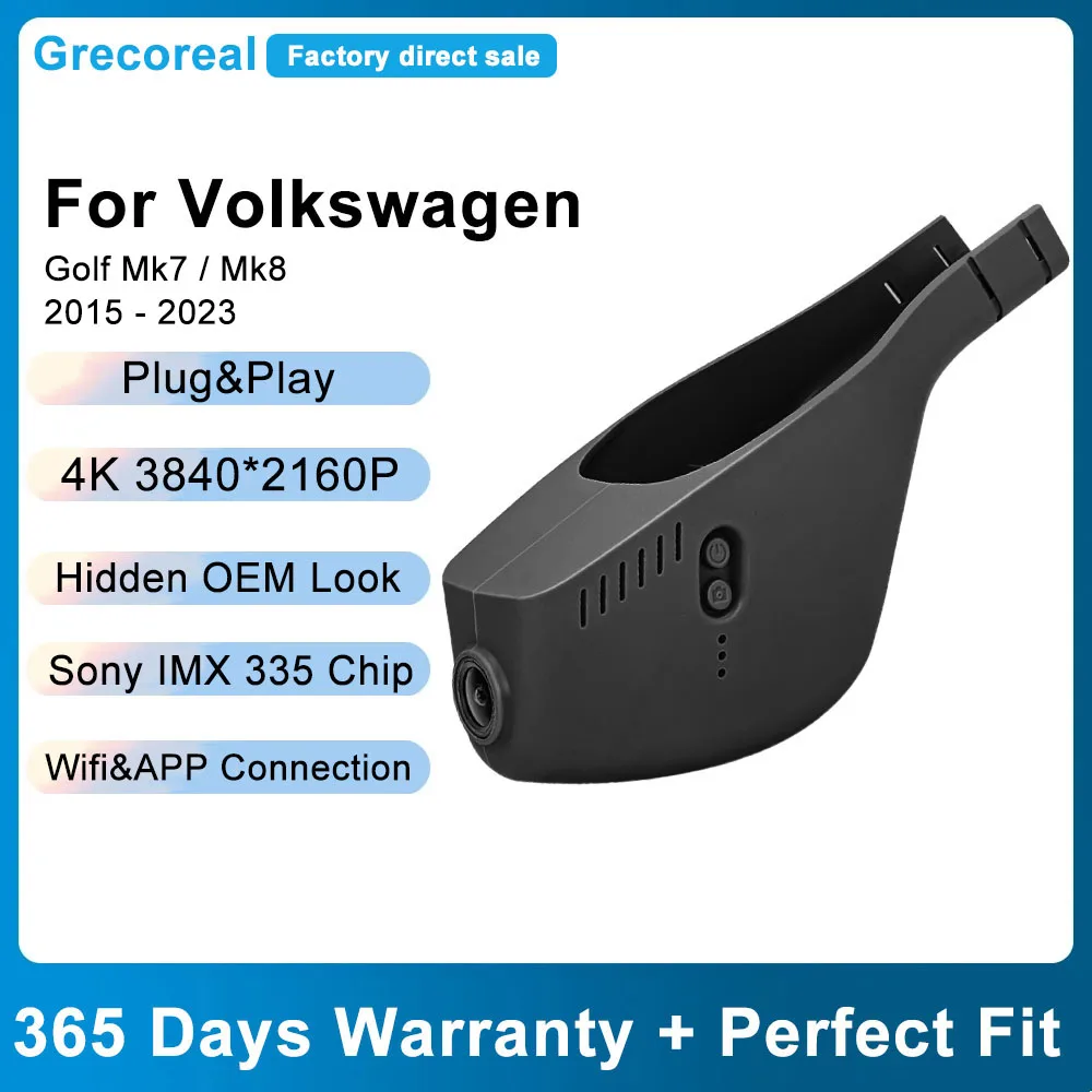 Grecoreal-Dash-Cam-4K-Wifi-Car-Dash-Camera-for-Volkswagen-VW-Golf-6-7-8 ...