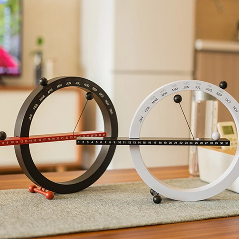 Creative-Magnetic-Ball-Wall-Clock-Perpetual-Wall-Calendar-Novelty-Home ...