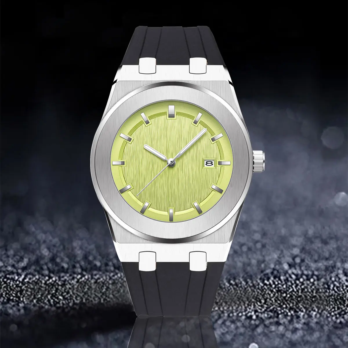 Ice Blue Yellow Luxury Classic Mens Fashion Quartz Stainless Steel ...