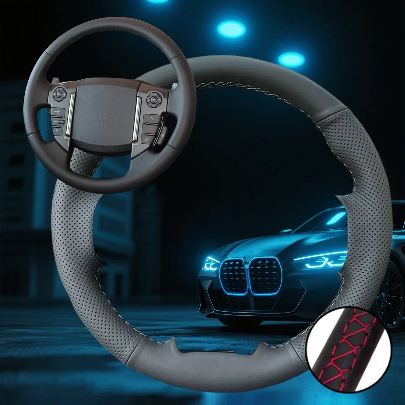 Customized Car Steering Wheel Braiding Cover For Land Rover Discovery 3 ...