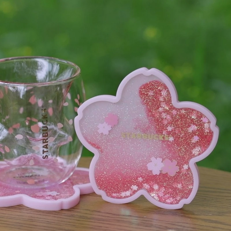 Japanese Sakura Ocean Coasters Table Cup Mat Silicone Non-slip Coffee ...
