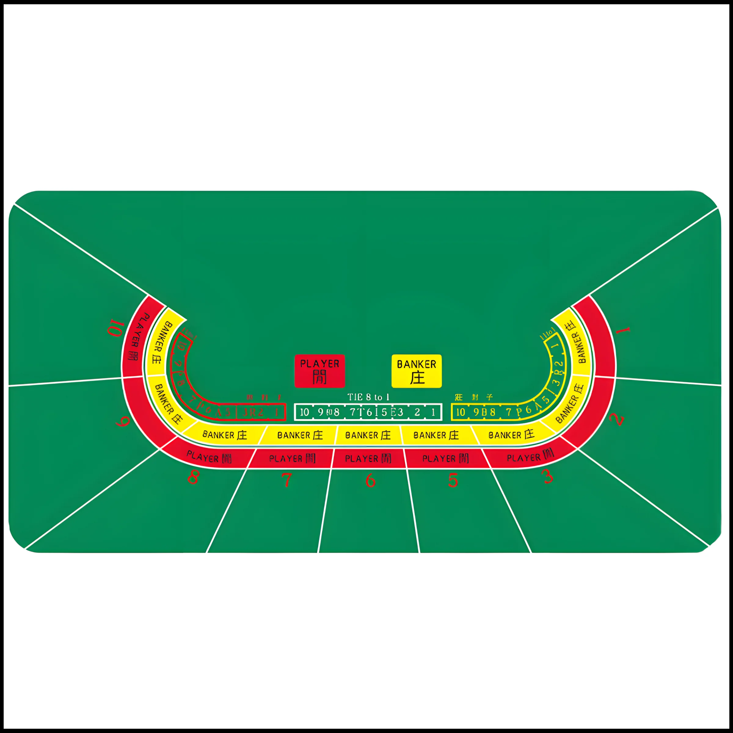 120x60cm green Baccarat game rubber table mat silent and anti-slip ...