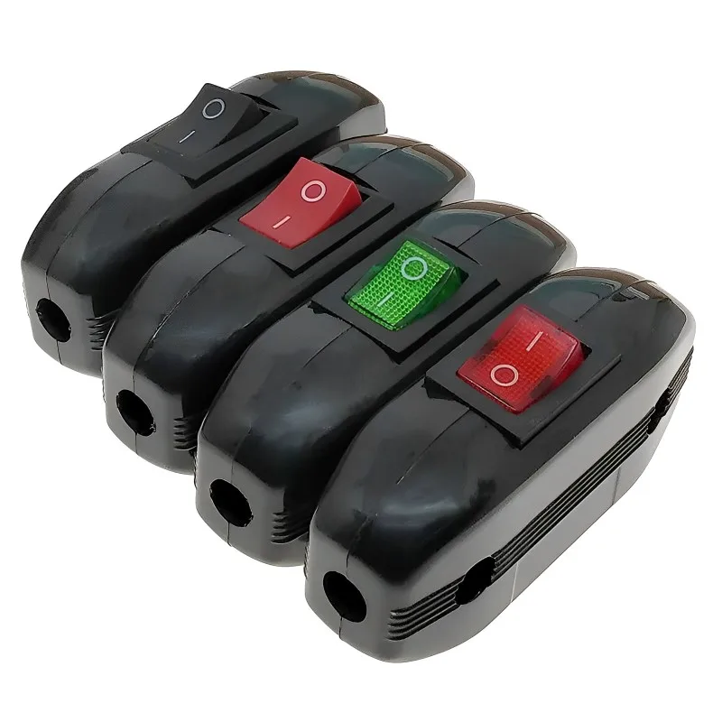 Inline-Schalter-f-r-Lampen-licht-AC250V-6a-Druckknopf-Ein-Aus-LED ...