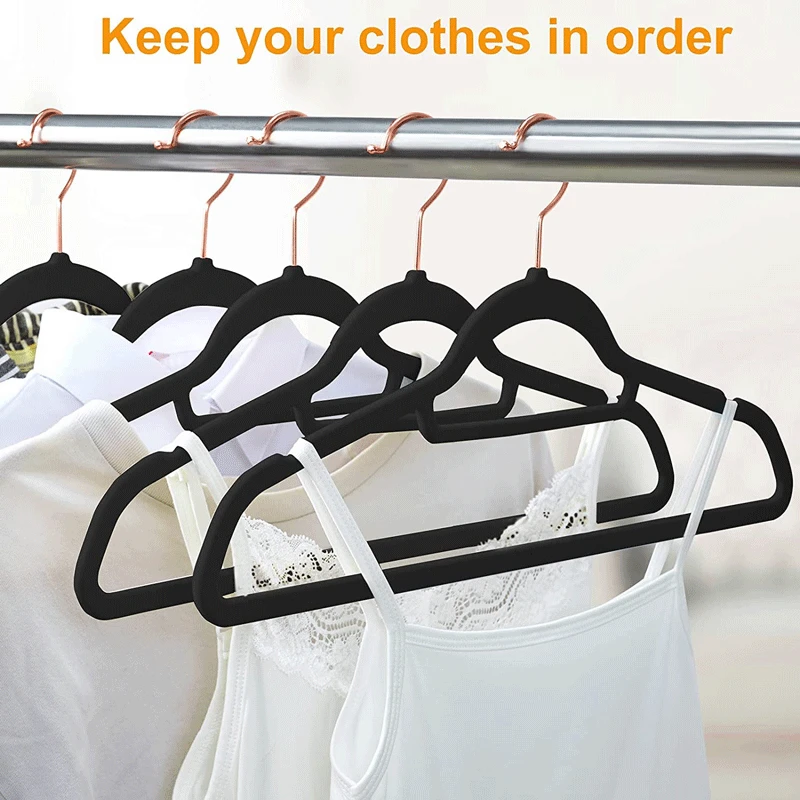 17'' Flocking Hanger Non-slip, Magic Clothes Hanger, Pants, Clothes ...