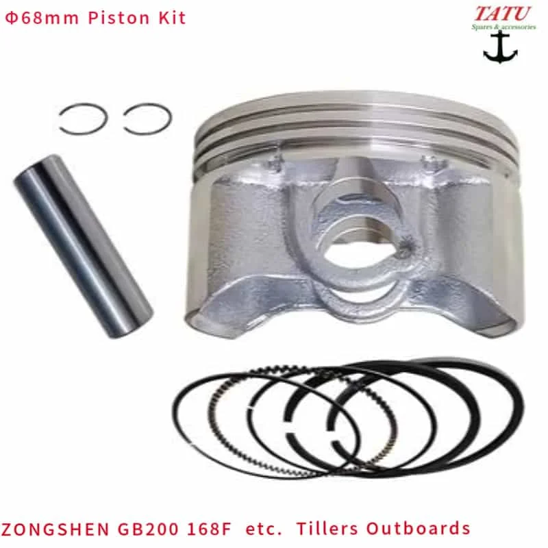GB200 PISTON KIT 68MM FITS ZONGSHEN CHINESE 168F 170F 6.5HP 196CC 208CC ...