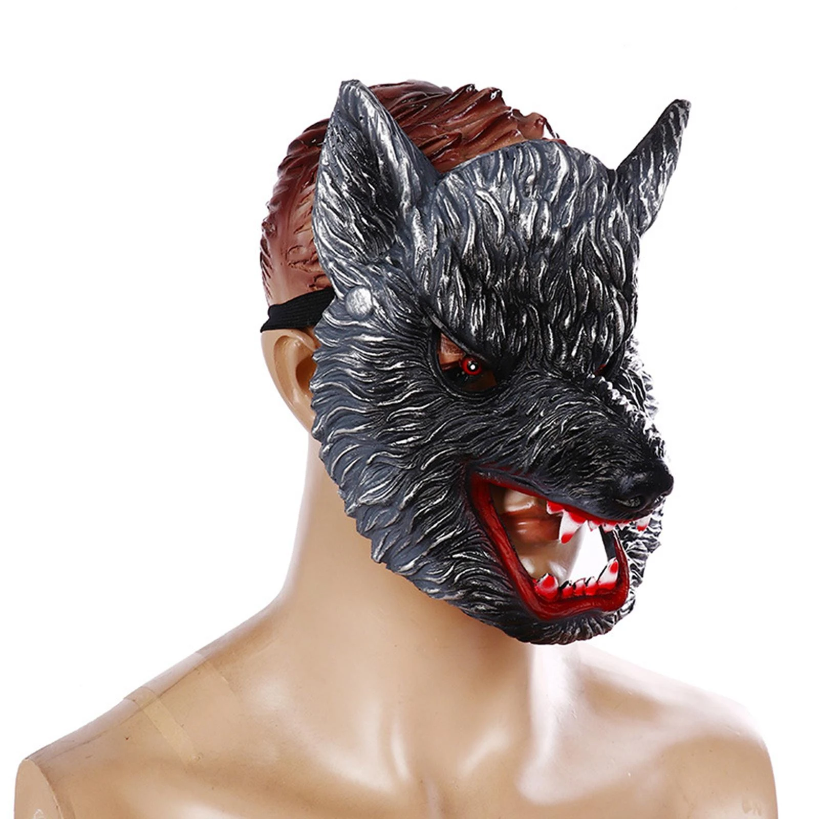 Halloween Wolf Mask Cosplay Costume Masquerade Face Shield Head Mask ...