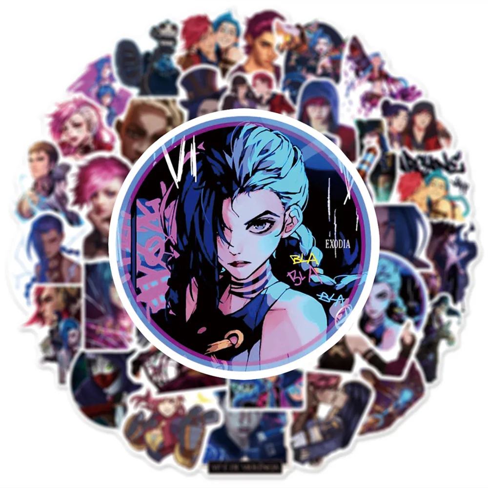 10-30-50PCS-Hot-Game-Arcane-LOL-Cartoon-Character-Vi-Jinx-Sticker-For ...