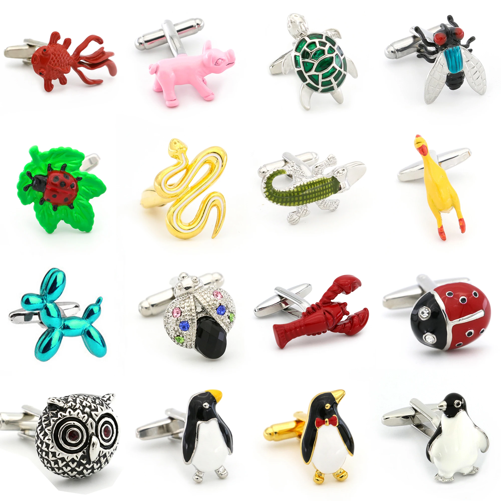 iGame Cute Animal Design Cuff Links Quality Brass Material Insect ...