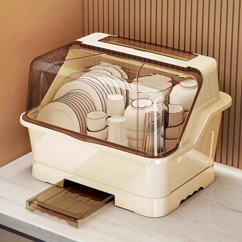 Covered Dish Rack - Space-saving, Dust-proof Kitchen Storage Cabinet ...