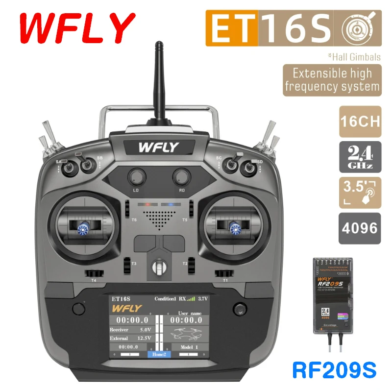 WFLY-ET16S-16-Channel-RC-Radio-Tranmitter-Hall-Gimbals-FPV-Radio ...