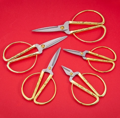 Stainless-Steel-Dragon-and-Phoenix-Scissors-Household-Handmade-Gold ...