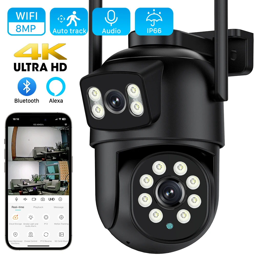 4K-8MP-4X-Digital-Zoom-PTZ-WIFI-IP-Camera-with-Dual-Lens-Dual-Screen ...