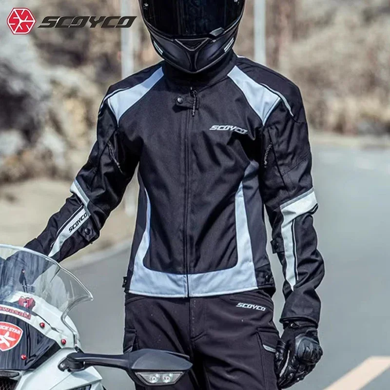 SCOYCO Motorcycle Jacket Men Winter Warm Waterproof Windproof Motorbike ...