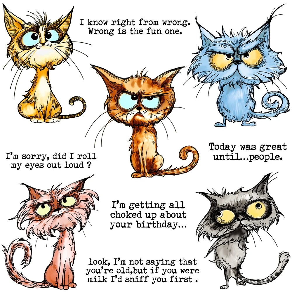Mangocraft-Cute-Funny-Angry-Cats-Pet-Cutting-Dies-Clear-Stamp-DIY ...
