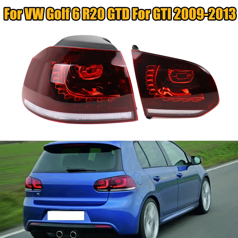 For VW Golf 6 R20 GTD For GTI 2009-2013 Without Rhythm Rear Light Tail ...