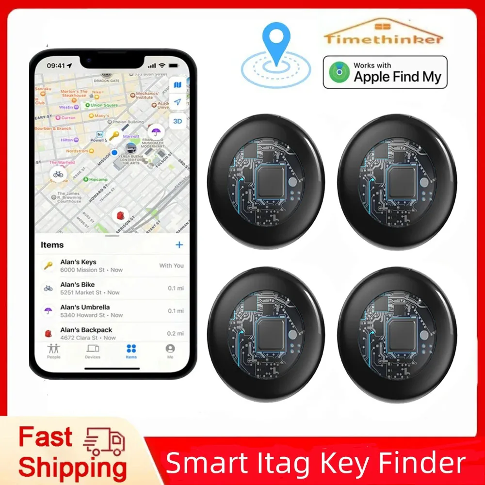 Timethinker Smart Bluetooth GPS Airtag Tracker Work with Apple Find My ...