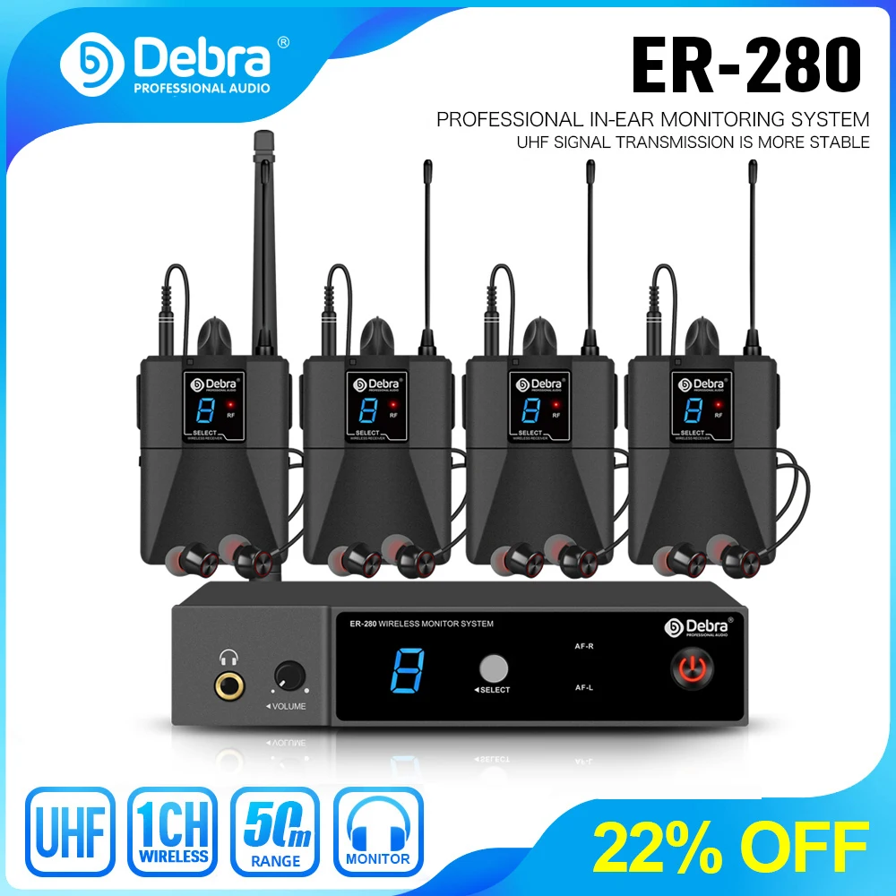 Debra-ER-280-UHF-In-Ear-Monitoring-Wireless-System-Singal-Channel-With ...