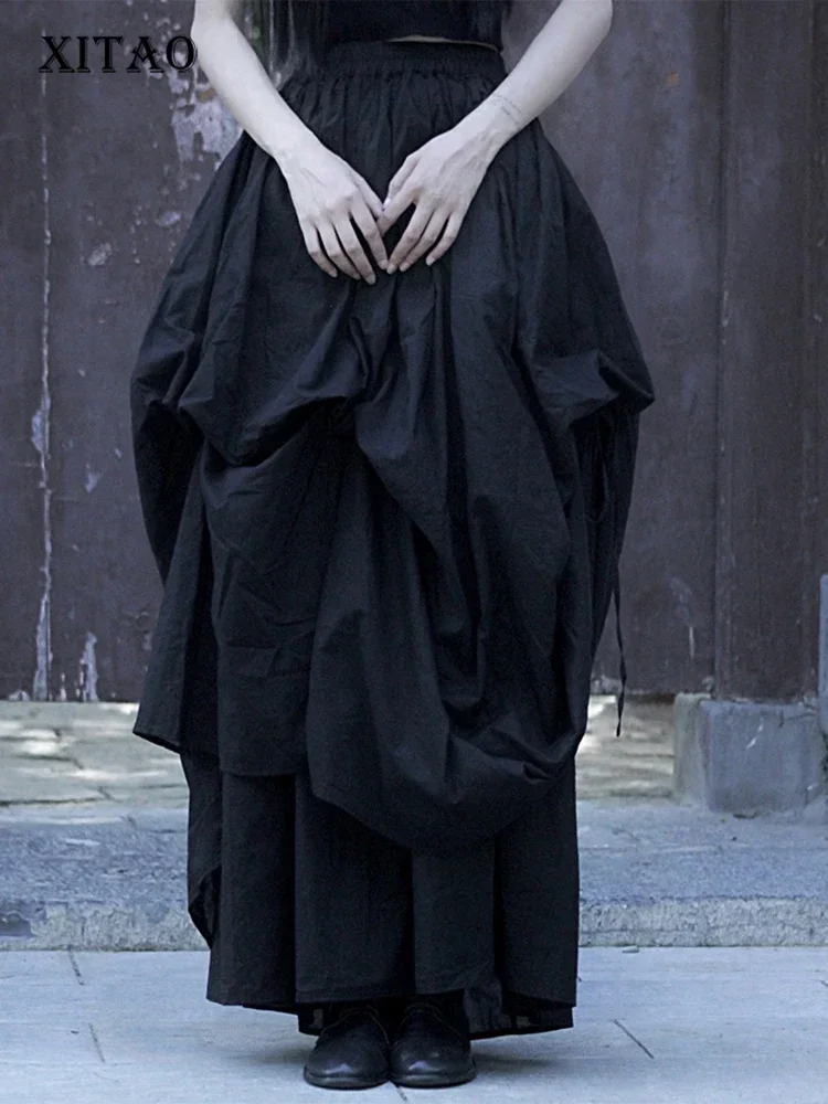 XITAO-Loose-Irregular-Skirt-Solid-Color-All-match-Trend-Street-Wind ...