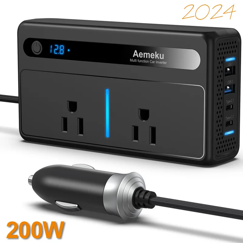 New Version 200W Car Inverter DC12V to 220V 110V Power Inverter ...