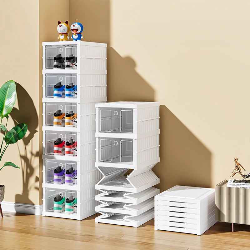 3-6-9-Layers-Foldable-Shoes-Storage-Box-Transparent-Sneaker-Shoe-Box ...