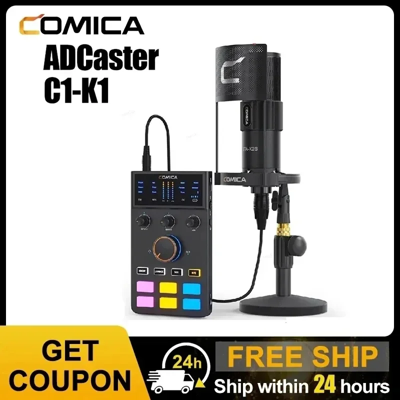 Comica-Adcaster-C1-K1-Audio-Interfaces-Audio-Mixer-Sound-Card-Kit-with ...