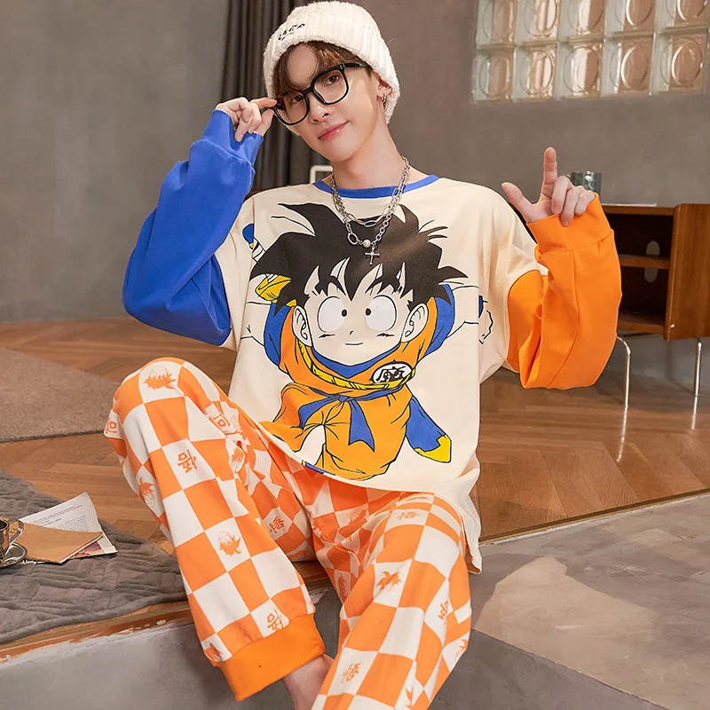 Cute Cartoon Boys Pajamas Suit Anime Dragon Ball Son Goku Autumn Large ...