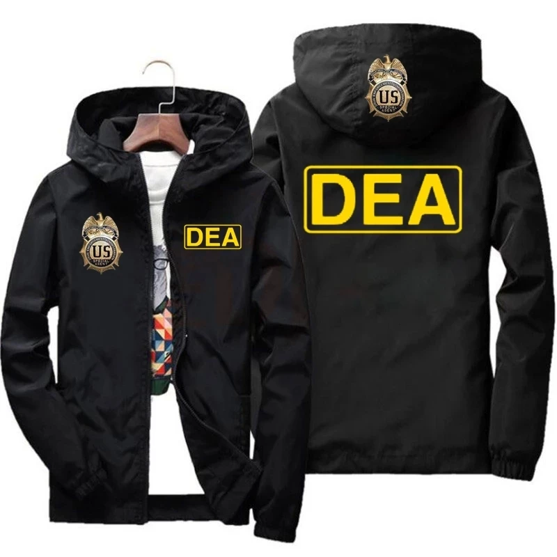 DEA-logo-United-States-POLICE-Zipper-jackets-Mens-Oversized-Casual-Coat ...