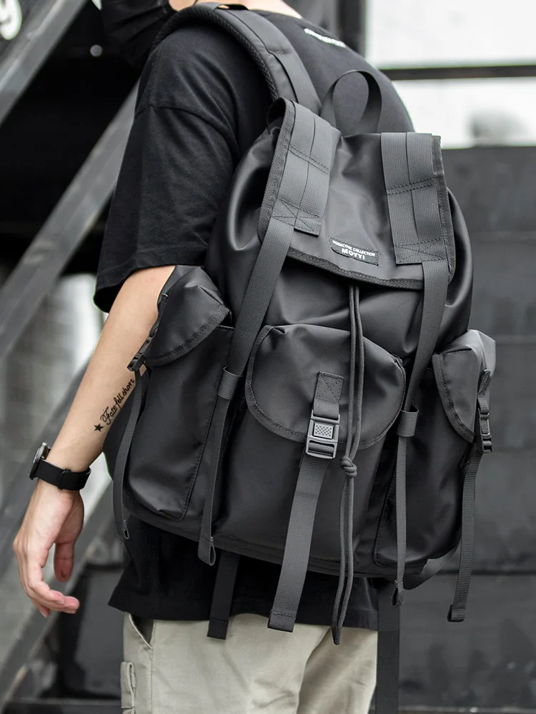 Streetwear-Black-Men-Backpack-Large-Capacity-School-Laptop-Men-s ...