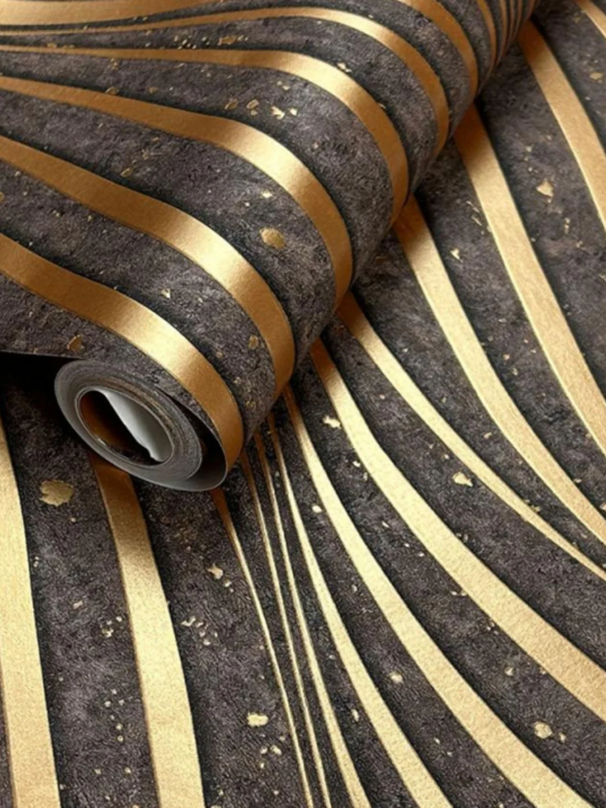 Black And Gold Striped Wallpaper