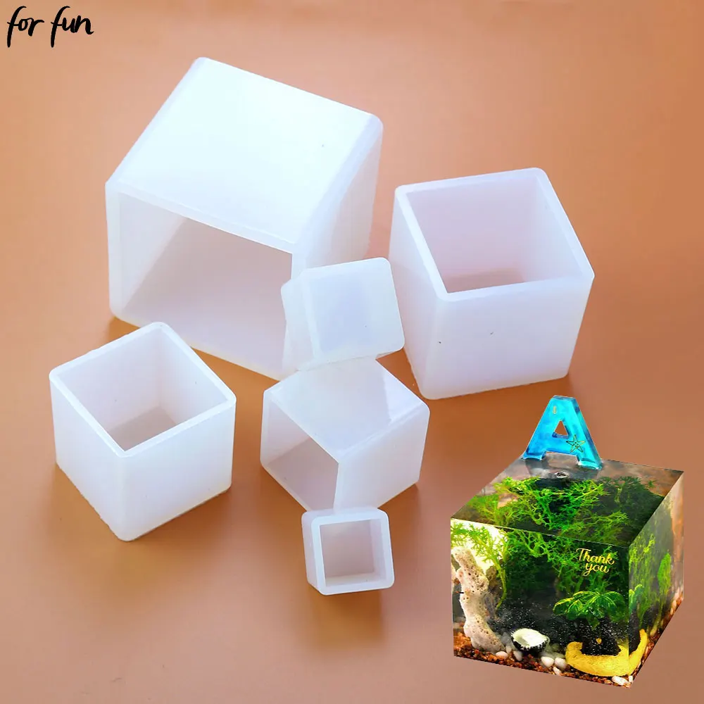 For Fun Silicone Mold Diy Cube Crystal Epoxy Resin Mold Candle Mould ...