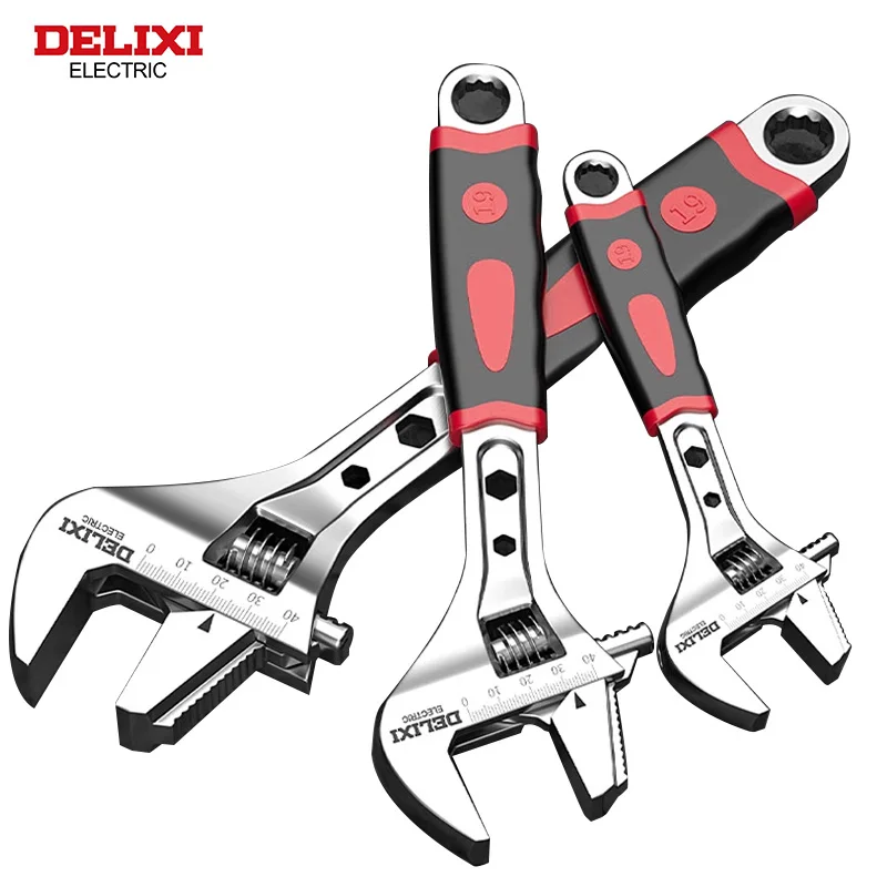 DELIXI-ELECTRIC-Adjustable-Wrench-Stainless-Steel-Spanner-Bathroom ...