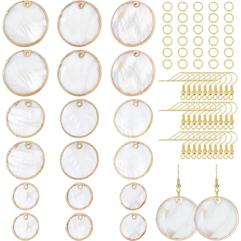 18Pcs-Flat-Round-Capiz-Shell-Charm-Flat-Round-Pendant-Golden-Edge-for ...