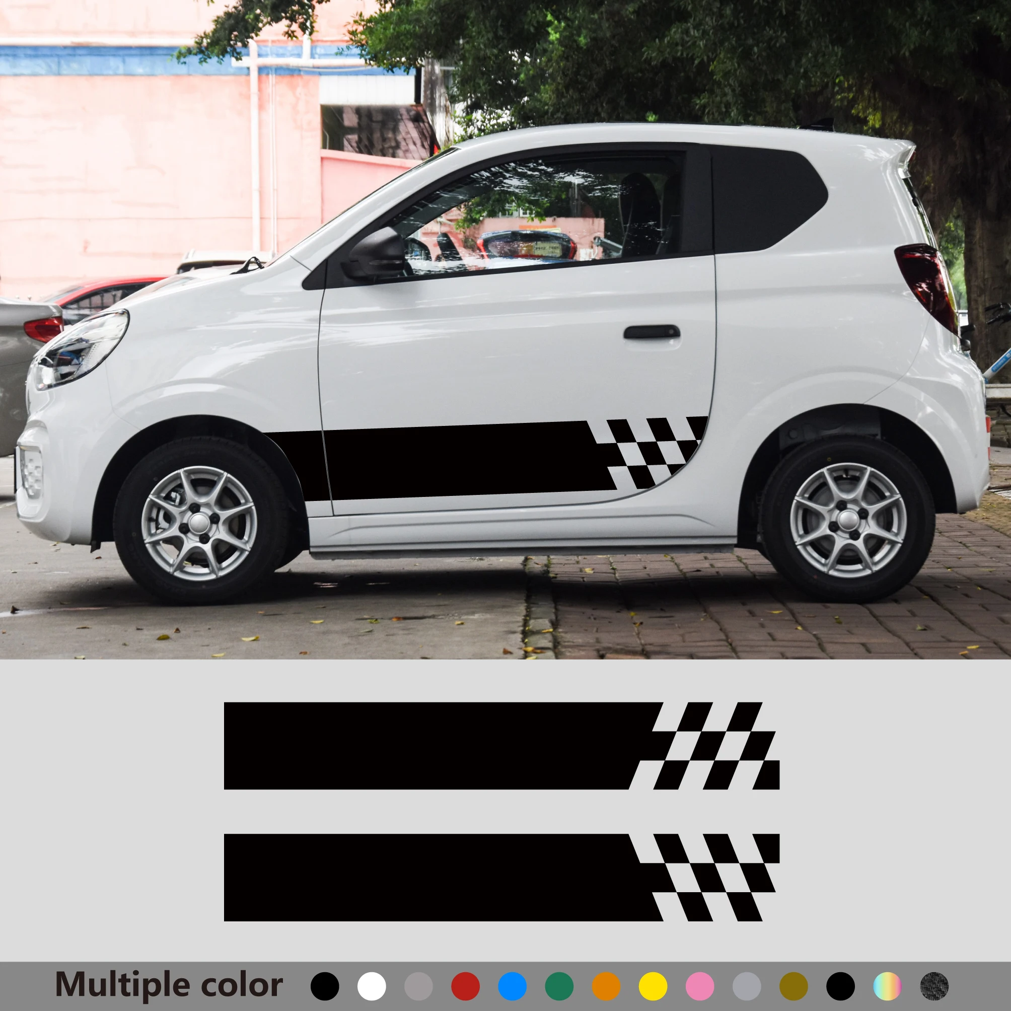 Universal-Car-Stickers-Door-Side-Skirt-Long-Strips-Sport-Style-Vinyl ...