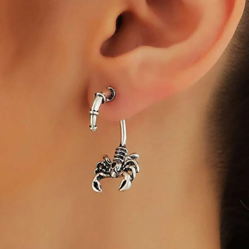 Retro-1-Piece-Silvery-Color-Plate-Scorpion-Piercing-Earrings-Scorpio ...