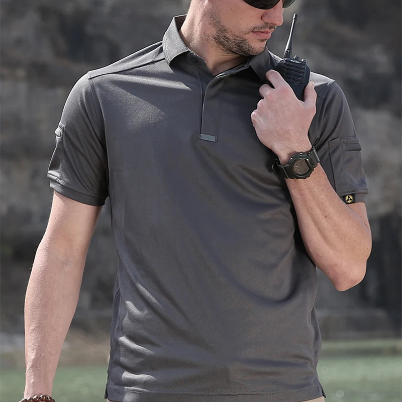 Lapel-Neck-Tactical-T-Shirt-Short-Sleeve-Lapel-Top-Tee-Cotton-Tactical ...