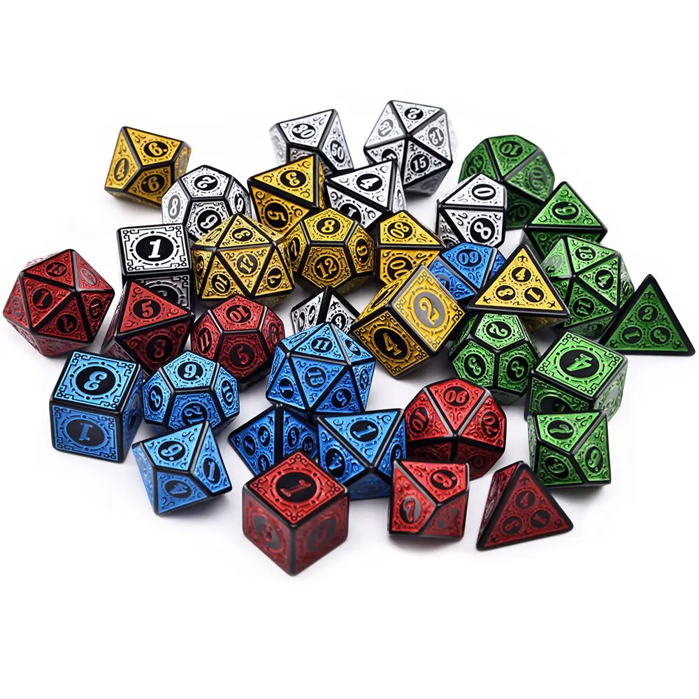 7-Die-set-Multifaceted-Two-color-Dice-Set-Game-Dice-TRPG-DND ...