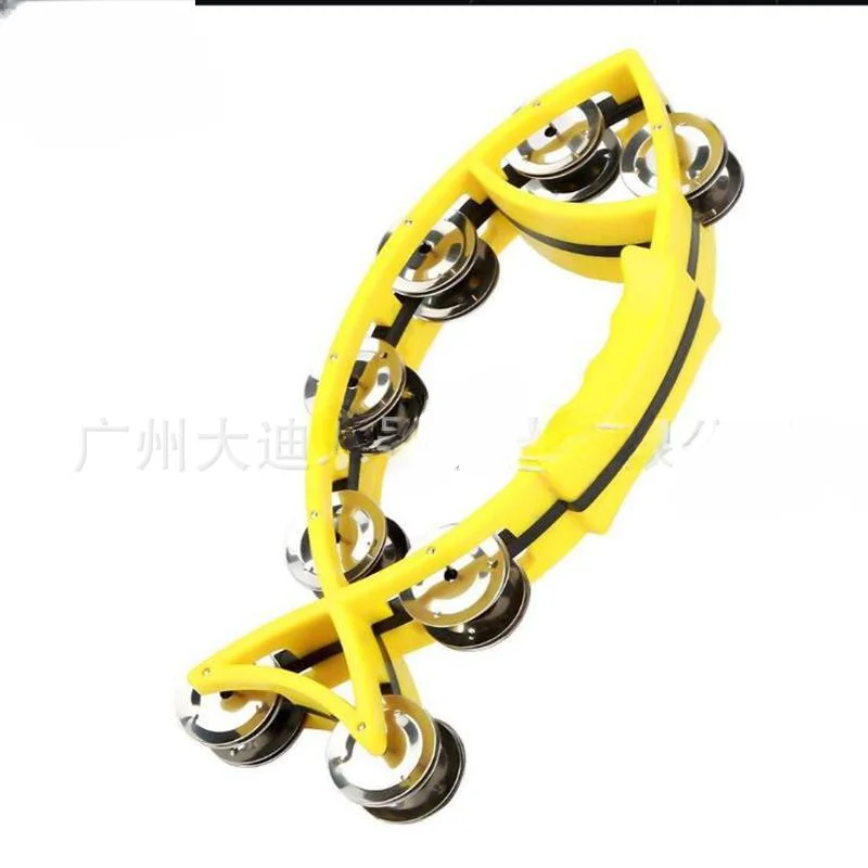 Hand-Held-Bell-Rattles-Fish-Shape-Tambourine-Percussion-with-Double ...