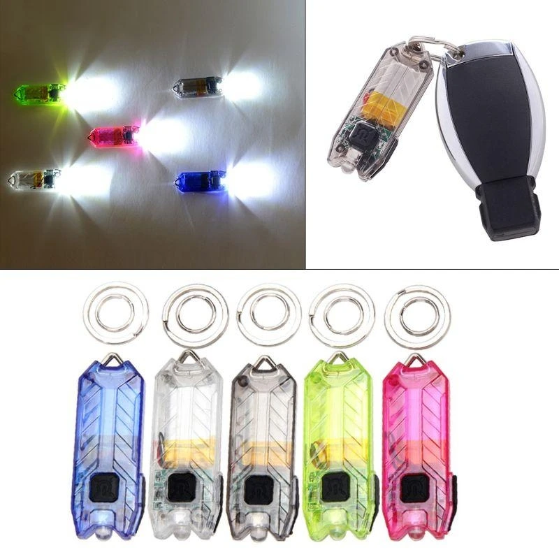 Mini Flashlight LED Work Light Keychain Lamps Portable Pocket Outdoor ...